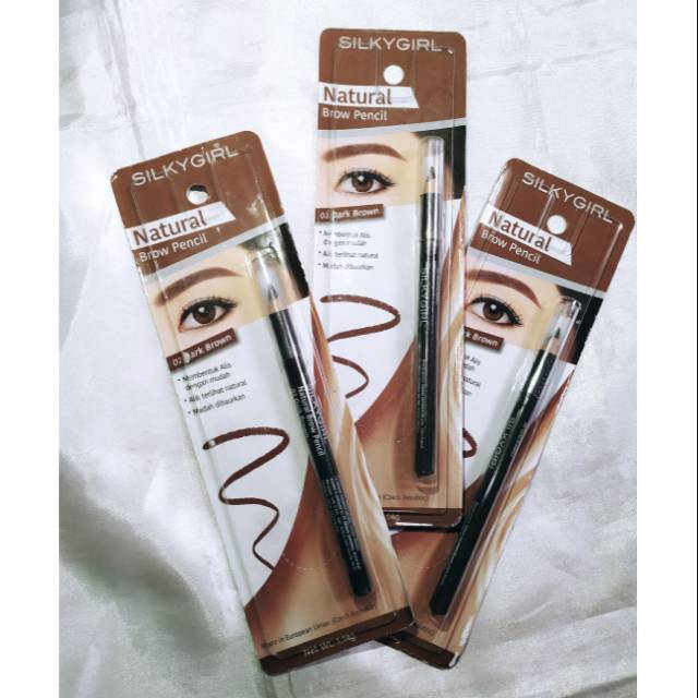 Jual PENSIL ALIS SILKYGIRL Natural BROW PENCIL 02 Dark Brown EYEBROW ...