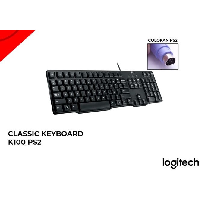 Jual Logitech K100 Keyboard Wired PS2 | Shopee Indonesia
