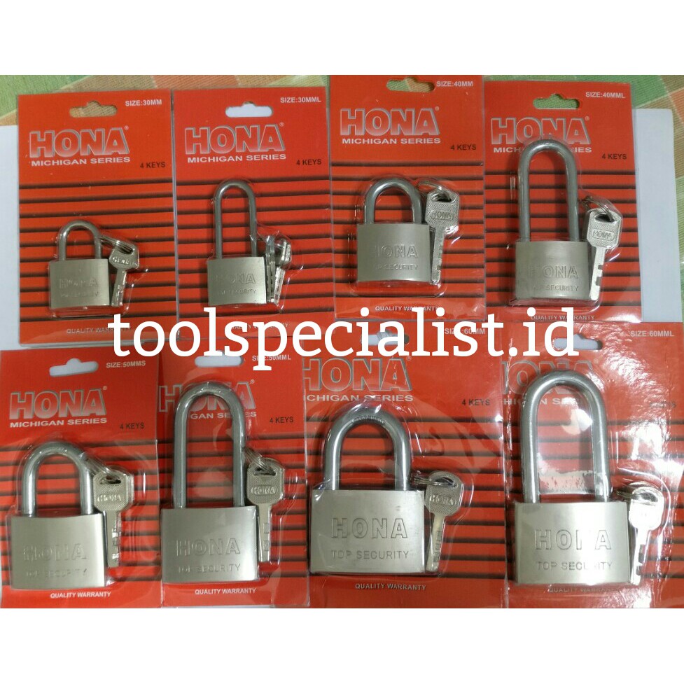 Jual Gembok HONA 30, 40, 50 dan 60 mm Leher PENDEK dan PANJANG | Shopee ...