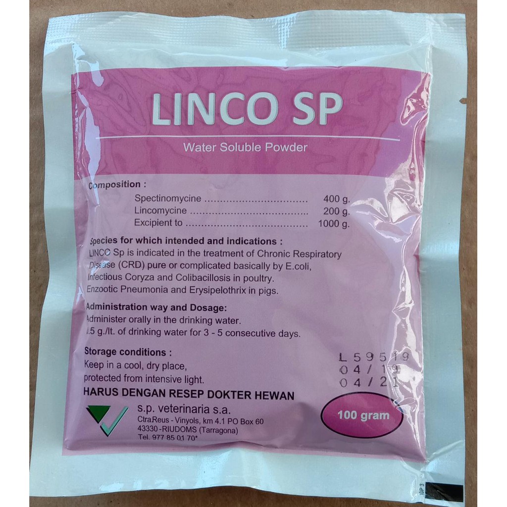 Jual Linco Sp 100 gram ( linco spectin lincomycin spectinomycin serbuk ...