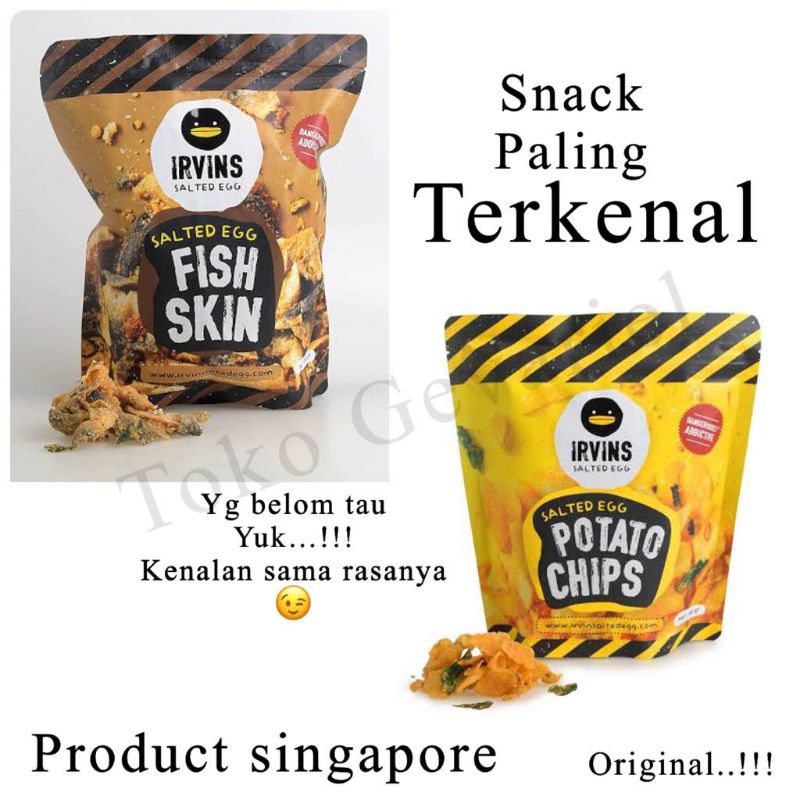 Jual Irvin salted egg potato chip and fish skin 105 gr Indonesia|Shopee ...