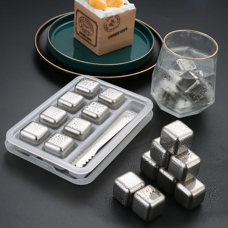 Jual whiskey stone / ice cube stainless / es batu stainless / whisky ...