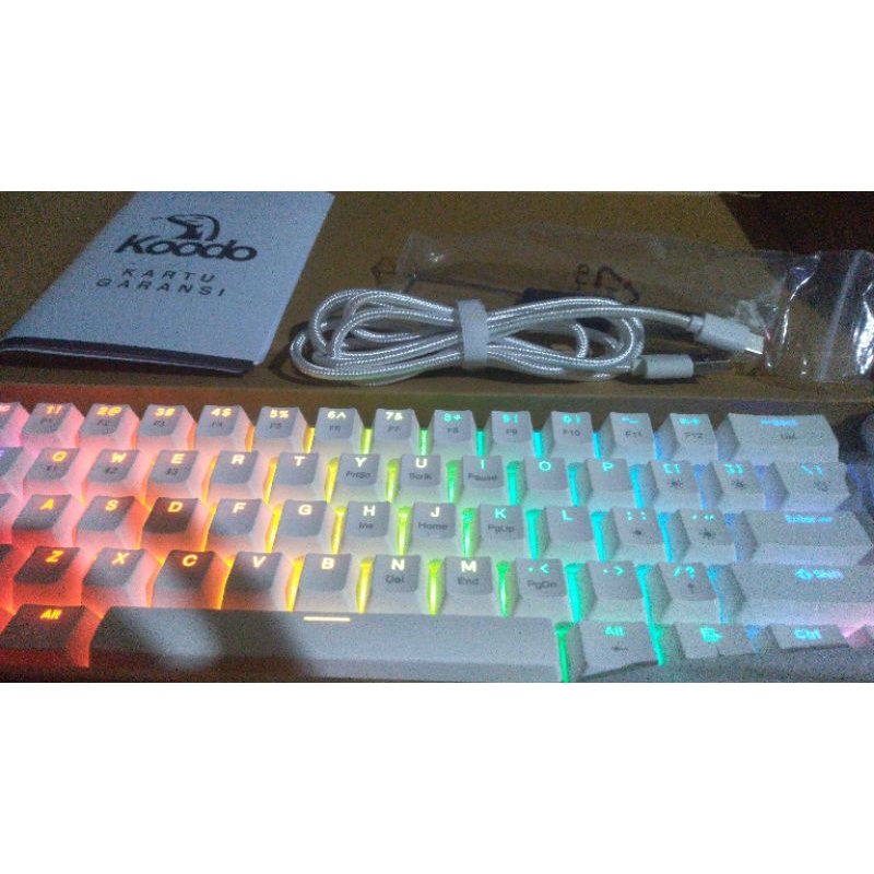 Jual Koodo Gecko 60% Layout RGB Mechanical Keyboard Outemu White Case ...