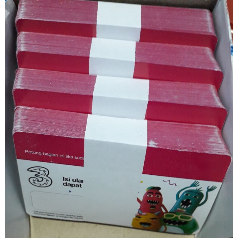 Jual voucher kosong three 50pcs (bahan injek kuota) | Shopee Indonesia