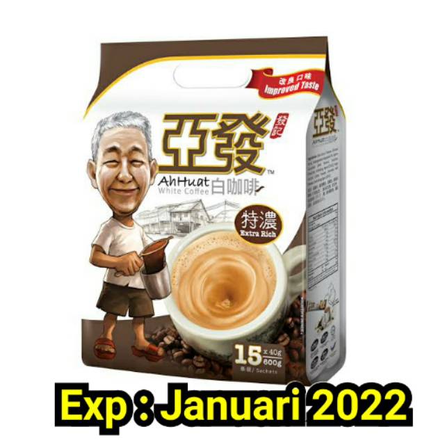 Jual BPOM Kopi Ahhuat Extra Rich 15 SACHET /kopi ahuat/white coffee/ah ...