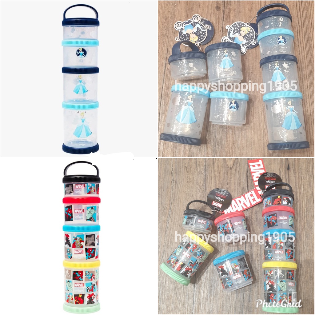 Jual SALE Smiggle Disney Cinderella Happy snack and stack 4x container, Smiggle Marvel Container ...
