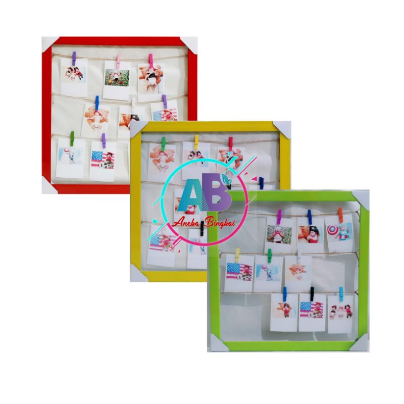 Frame Gantung, Frame Polaroid Bingkai Lucu Frame Unik 35 x 35 cm ...