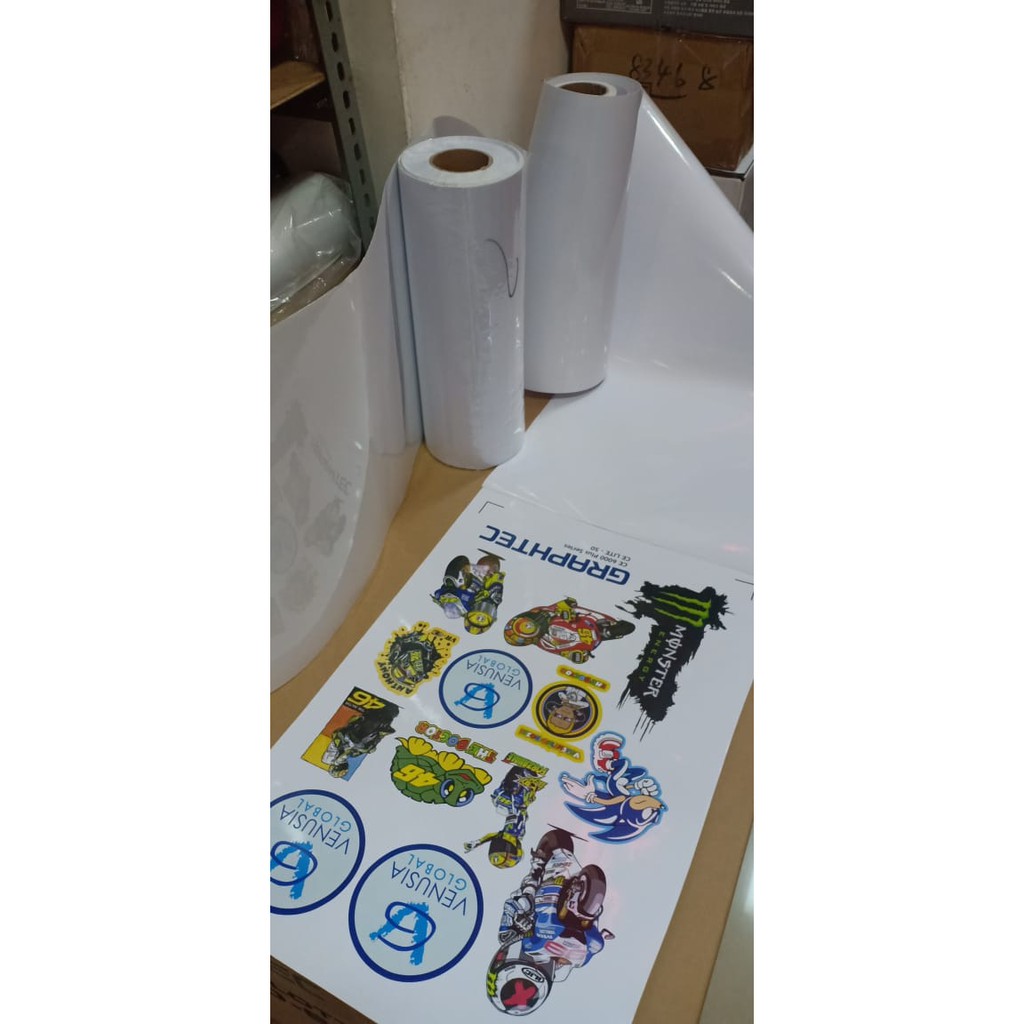 Jual Bahan Sticker Vinyl Inkjet 120gsm uk.A4 x 30m Indonesia|Shopee ...