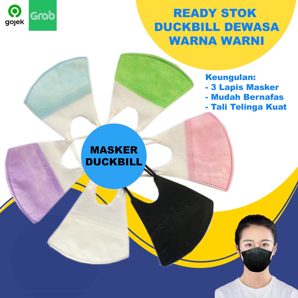Masker Duckbill 3ply dewasa earloop disposable facemask Duck Bill ...