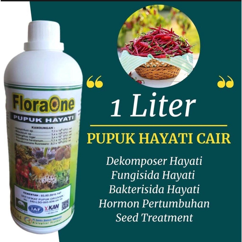 Jual FLORAONE pupuk hayati Flora one 1 liter / pupuk hayati flora one pengendali penyakit 1 ...