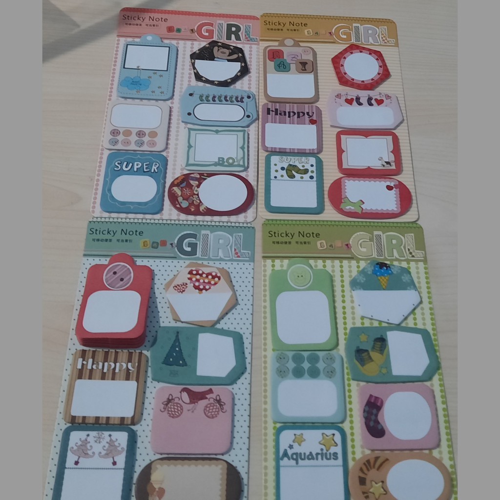 Jual Sticky Notes/ Pembatas Buku Ukuran Besar Jumbo Girl (1 Set Isi 140 ...