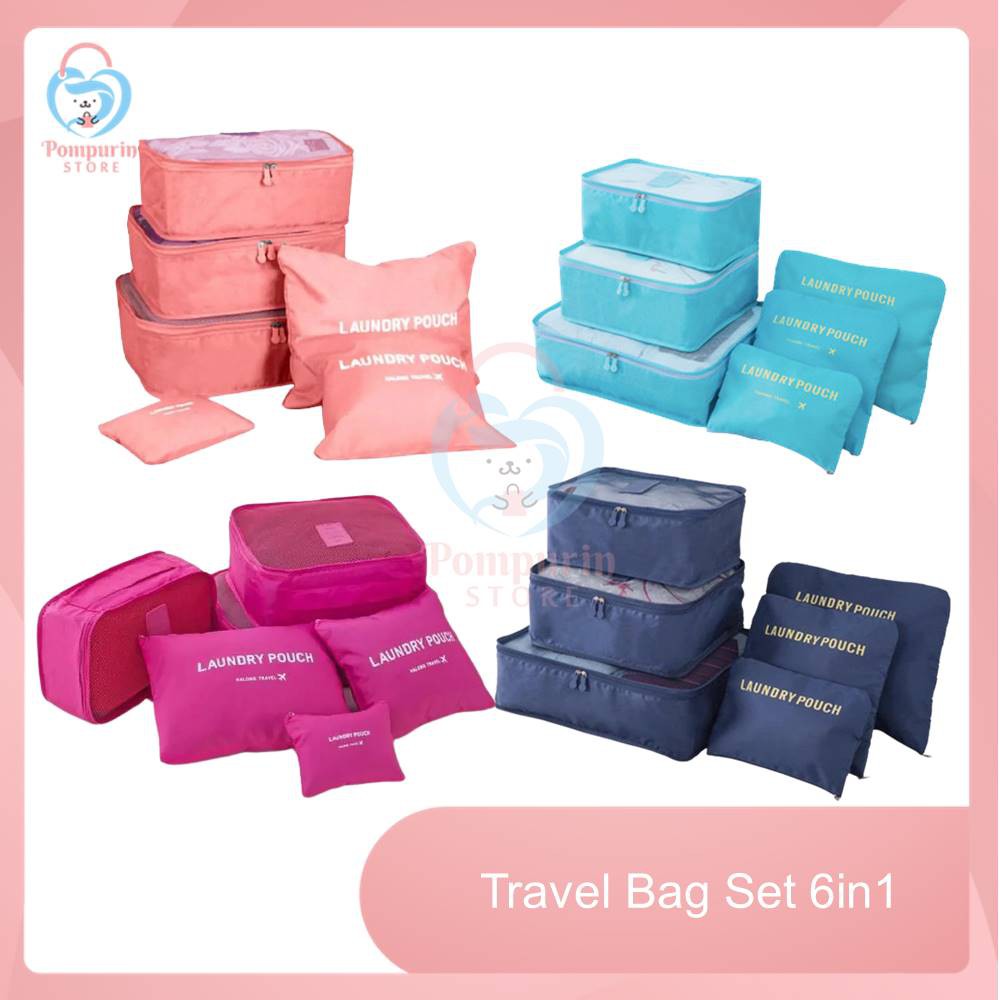 Jual Travel Bag Set 6in1 - Multi Tas di Dalam Koper untuk Travelling ...