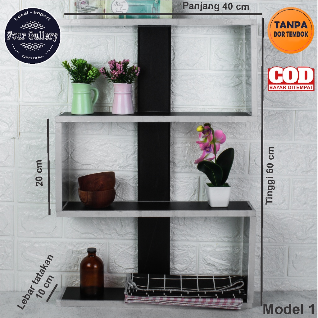 Jual Rak Dinding Tempel Rak Bunga Susun 1 Set Rak Bunga Tingkat Rak ...