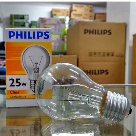 Jual Lampu bohlam pijar philips 25 watt pijar nyala warm white kuning ...