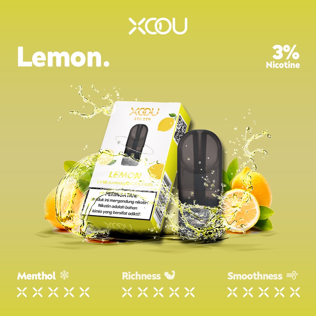 Jual [RELX COMPATIBLE] XOOU Mint Flavour Pods / Cartridge - Lemon ...