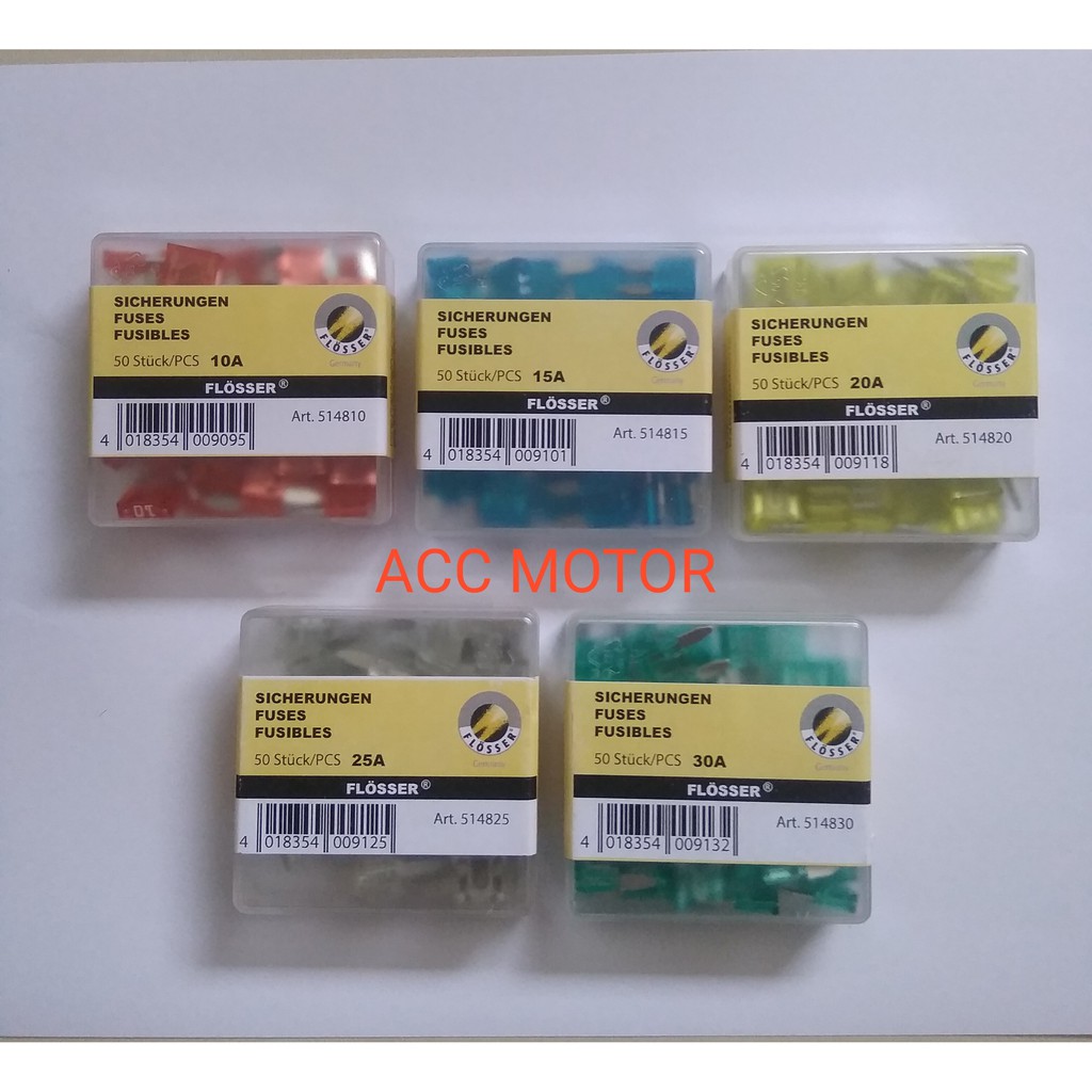 Jual Sikring Fuse Tancap Tusuk Flosser Germany DX Mini Kecil 7.5A 10A 15A 20A 25A 30A Original ...