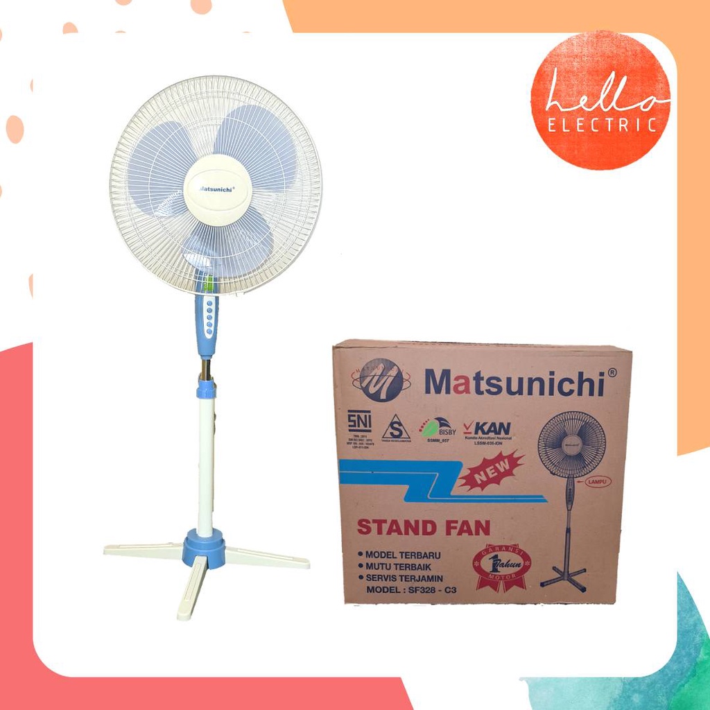 Jual KIPAS ANGIN BERDIRI / STAND FAN MATSUNICHI KAKI SILANG SF328-C3 ...
