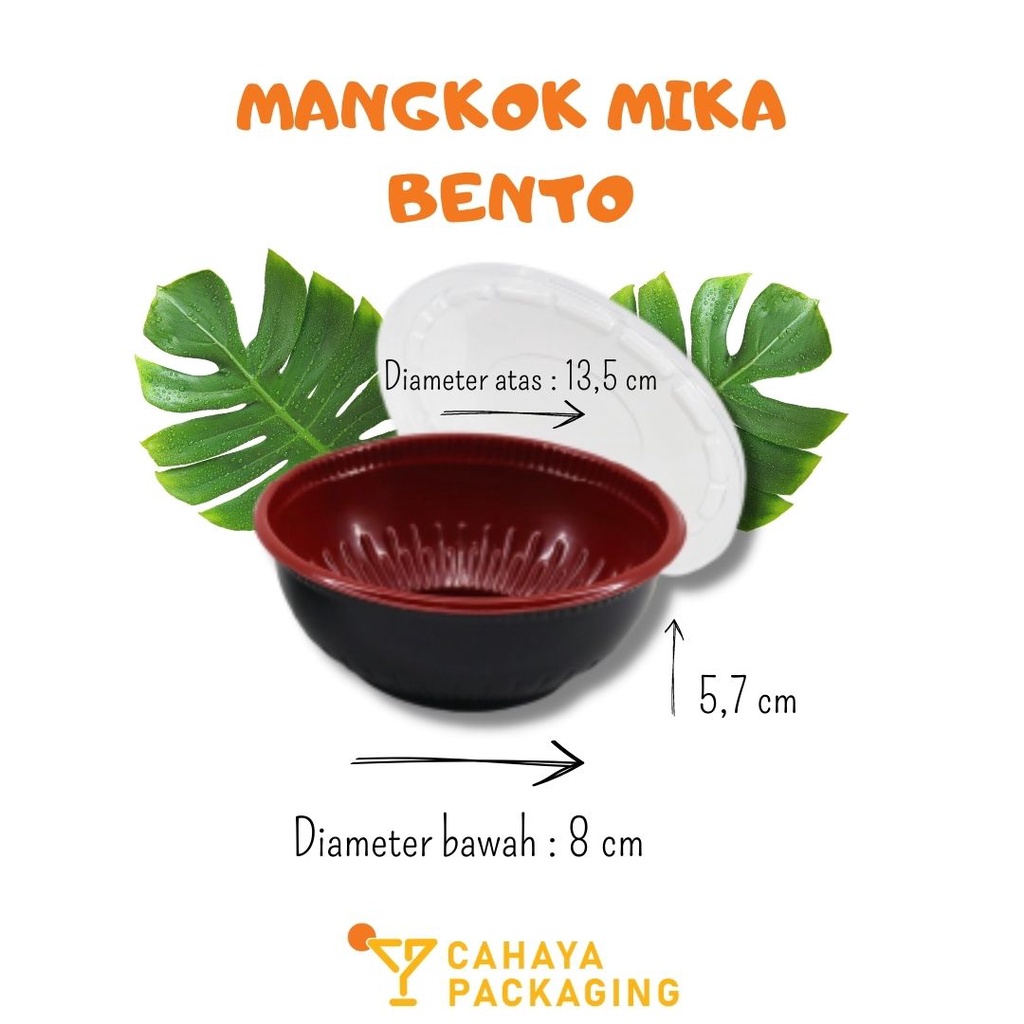 Jual MANGKOK MIKA BENTO HITAM MERAH, TEBAL DAN TAHAN PANAS DENGAN TUTUP MEDIUM & LARGE ISI 25PCS ...