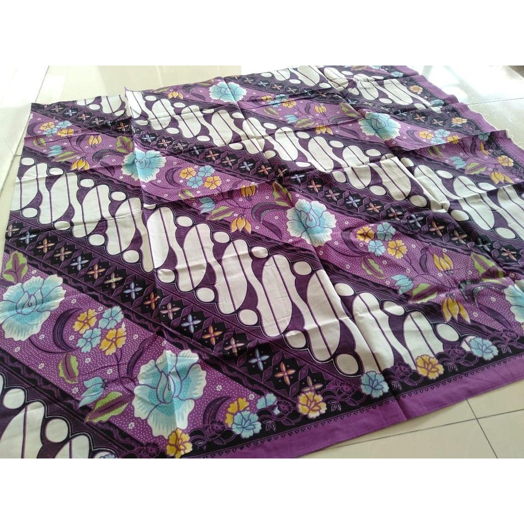 Jual Kain batik solo parang gede seling kembang ungu | Shopee Indonesia