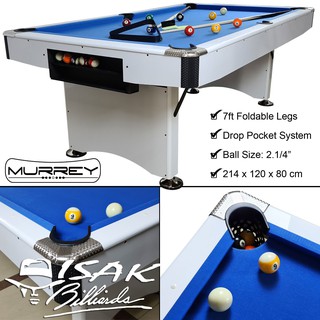 Jual Murrey 7-ft Havana Pool Table - White Meja Billiard 7ft Putih ...
