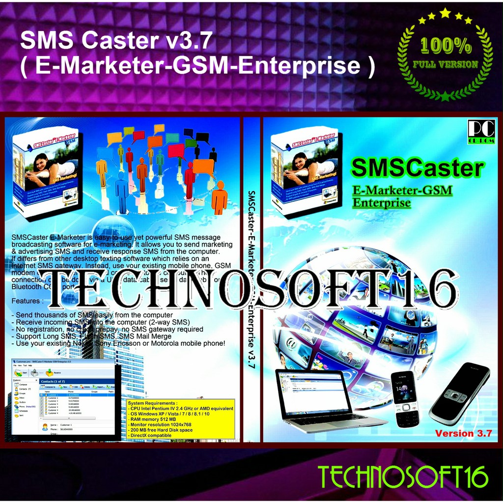 Jual SMS Caster v3.7 ( E-Marketer-GSM-Enterprise ) Full Version ...