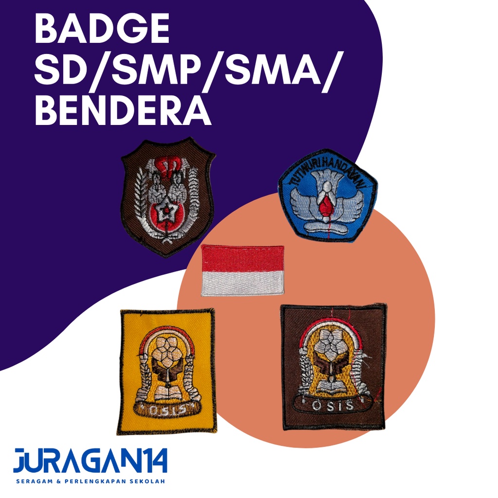 Jual Badge Sekolah Bordir SD/SMP/SMA/Bendera | Shopee Indonesia