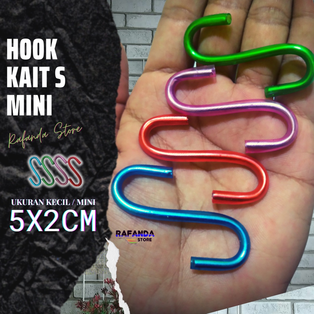 Jual [Harga Satuan] Hook S mini 5x2cm hook warna kait S hook kecil gantungan aksesoris cantolan ...