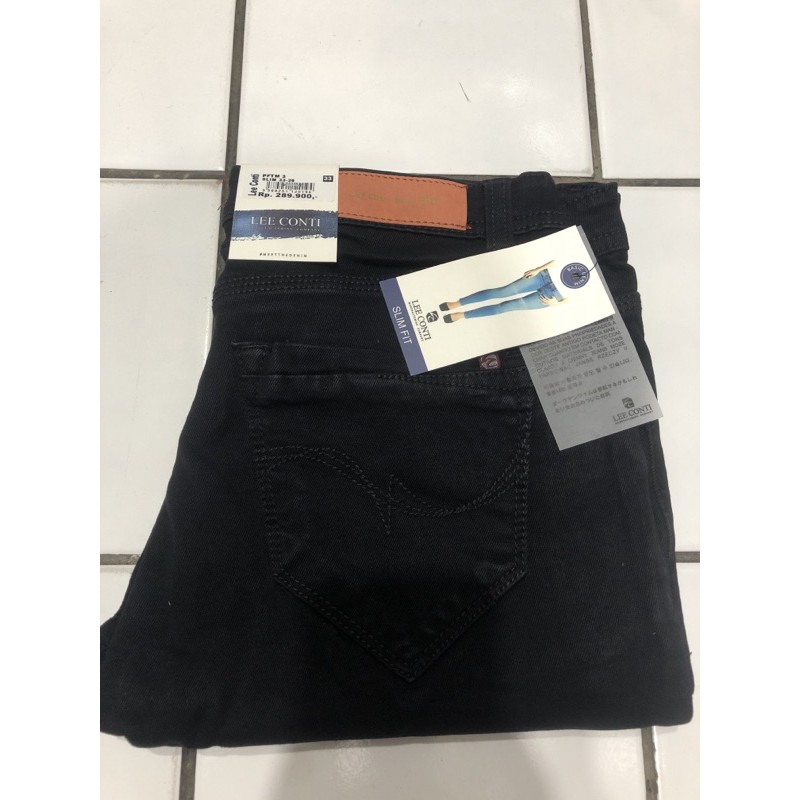 Jual Lee Conti Hitam Polos soft Jeans Slim Fit | Shopee Indonesia