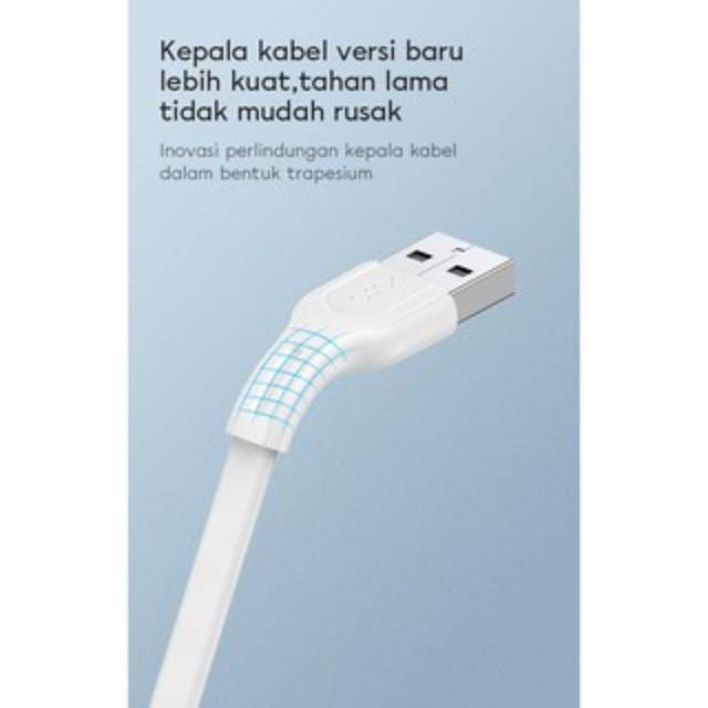 Jual Kabel Data Fast Charging Robot RDM100S Data Cable Micro 2A -White ...