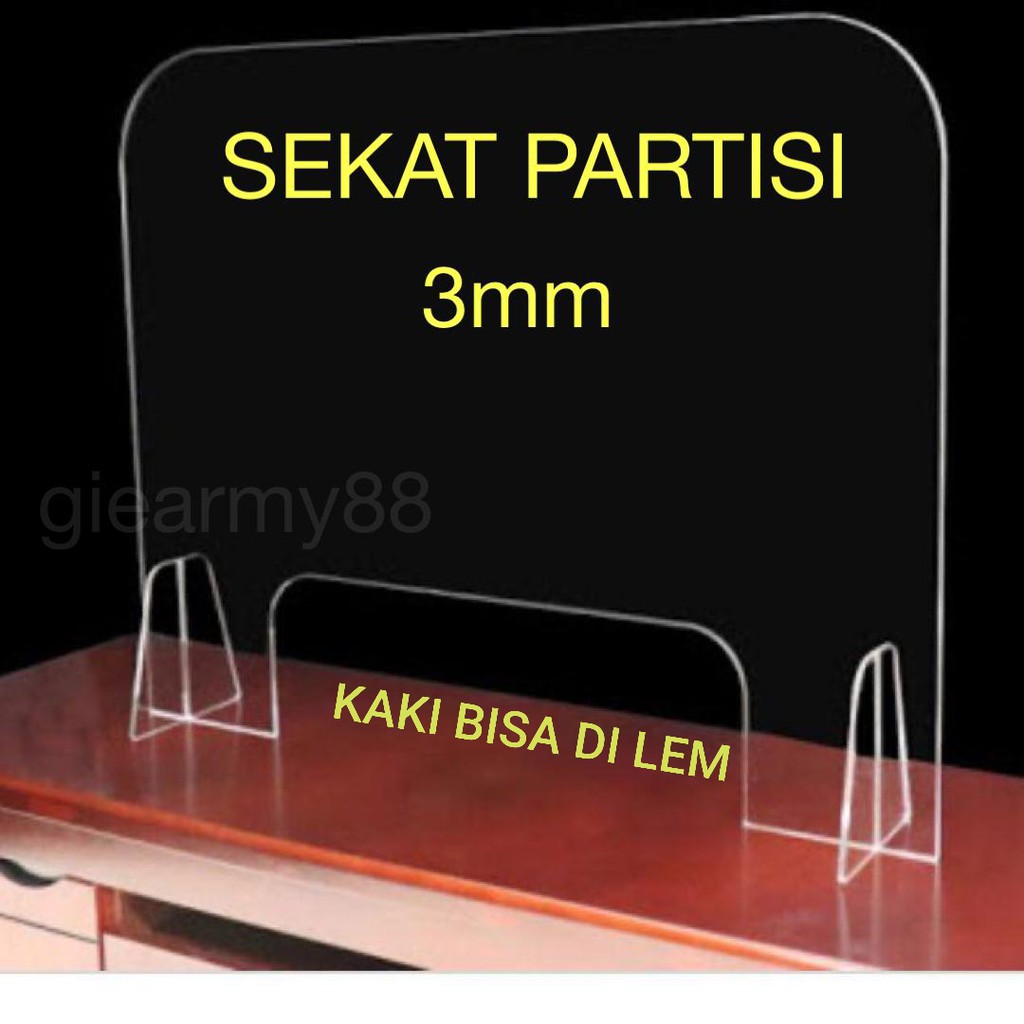 Jual Sekat Partisi Custom Acrylic Sekat Meja Ukuran 80cm x 80cm Tebal ...