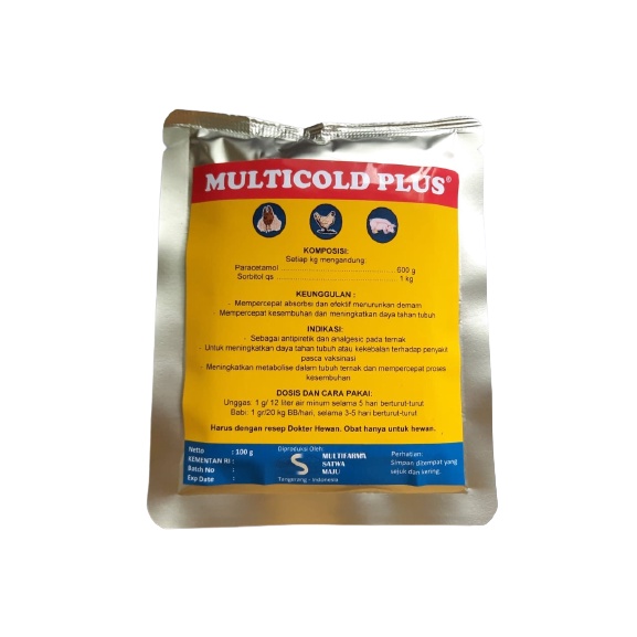 Jual MULTICOLD PLUS antipiretik dan analgesic pada ayam dan babi ...