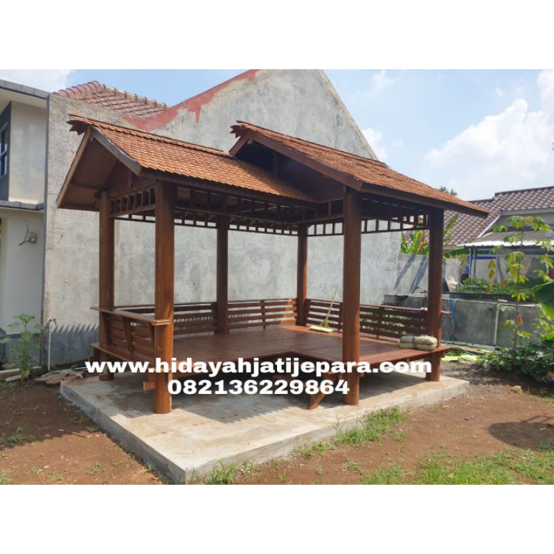 Jual Gazebo minimalis 4 x 3 model baru kayu kelapa | Shopee Indonesia