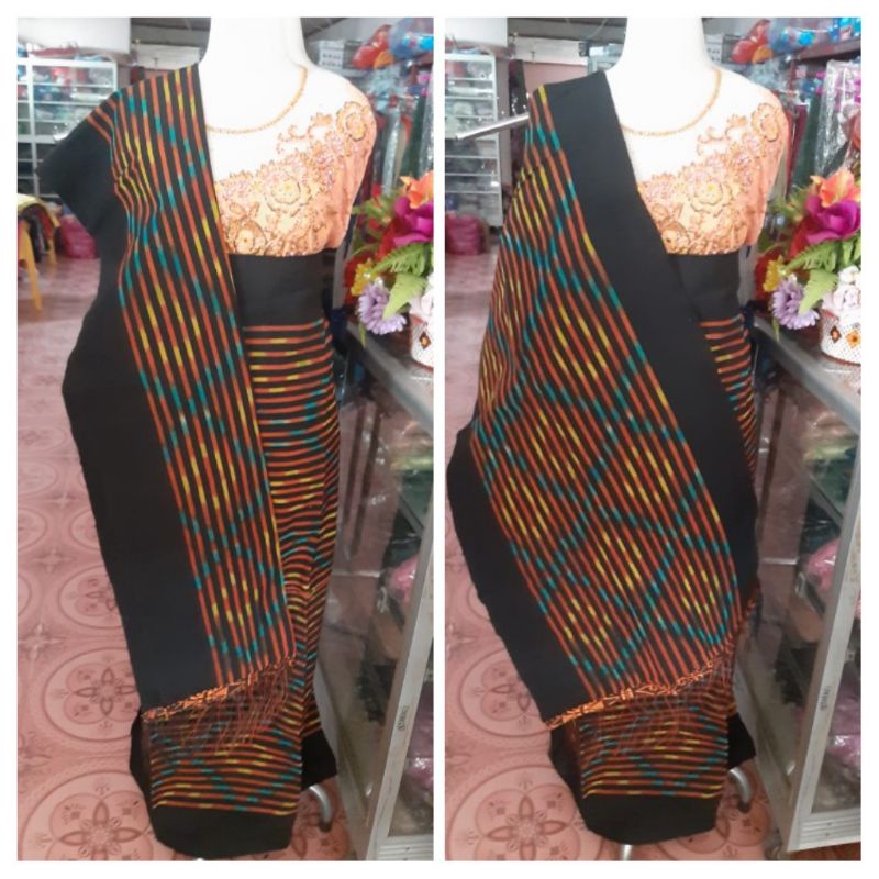 Jual SONGKET MAULANA FULL TENUN TANGAN TARUTUNG WARNA DASAR HITAM | Shopee Indonesia