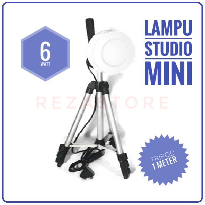 Jual Lampu Foto Studio Mini 6 Watt BULAT Murah Tripod 1 meter Lighting Foto Produk By Rezastore ...