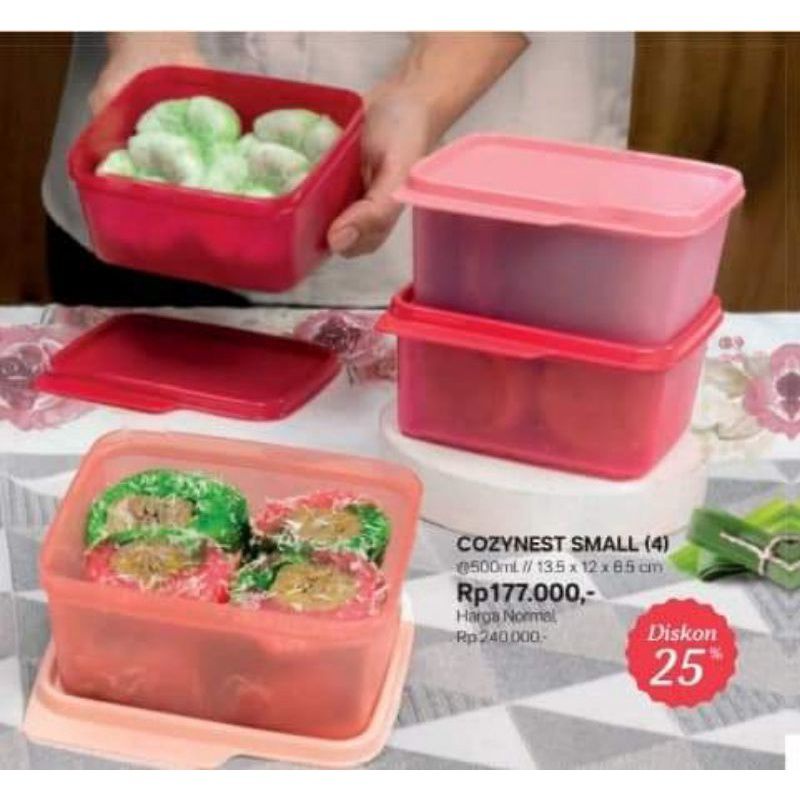 Jual tempat makan / lunchbox Tupperware kotak ukuran kecil sedang tanpa ...