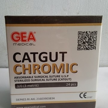 Jual 1 BOX isi 24 pcs - Catgut Chromic - Benang Jahit Chromic - Benang ...