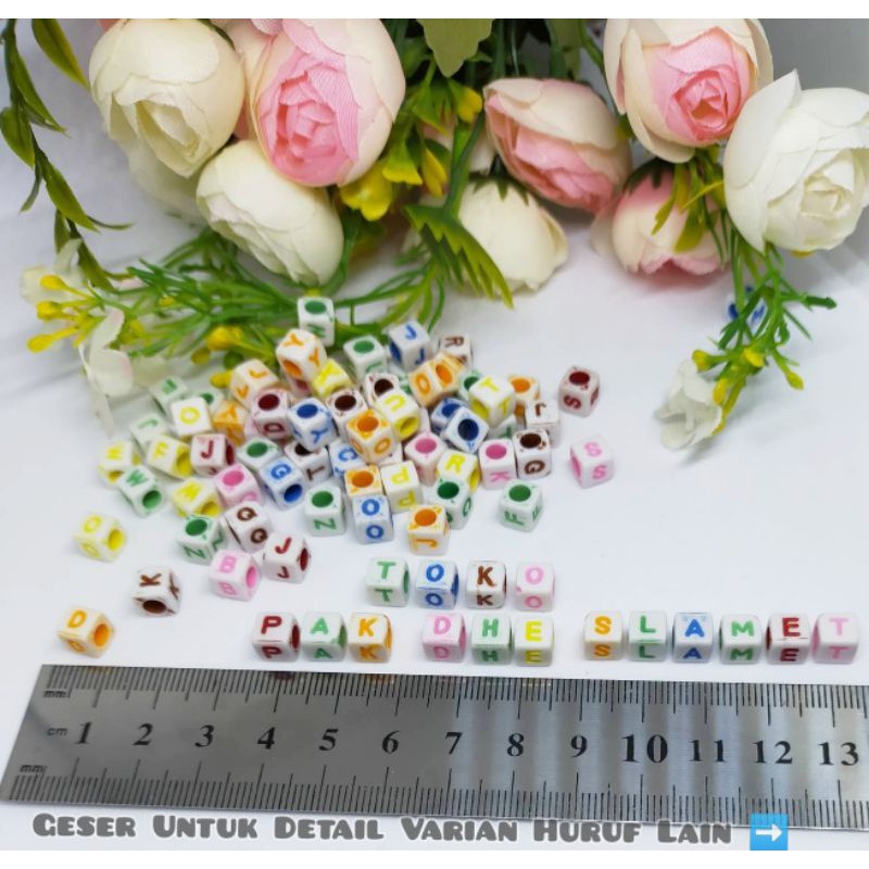 Manik Huruf Balok Manik Huruf Kotak Monte Huruf Manik Alfabet | Shopee ...