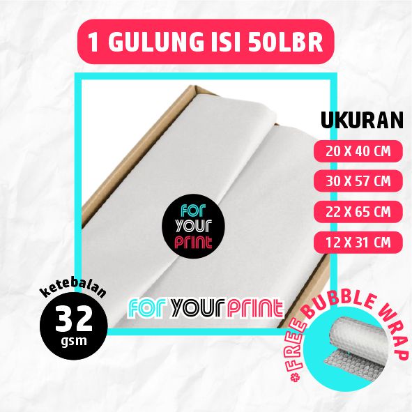 Jual KERTAS TISU PACKING / KERTAS PACKING OLSHOP 1 GULUNG 50 LEMBAR ...