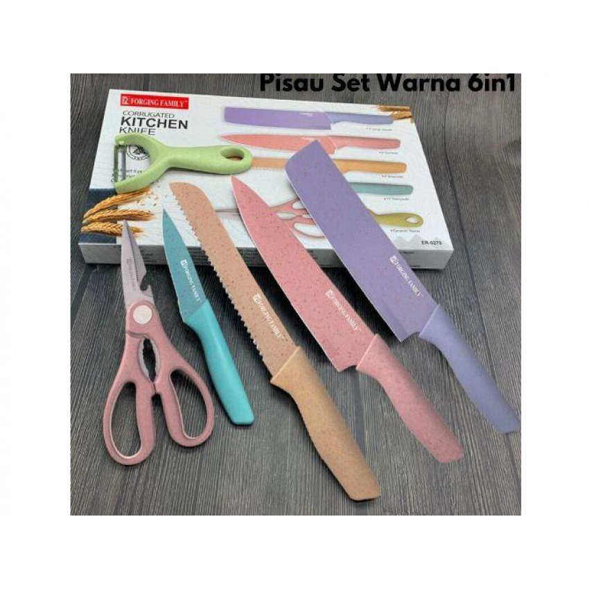 Jual PISAU WARNA SET 6in1 PISAU JERAMI | Shopee Indonesia