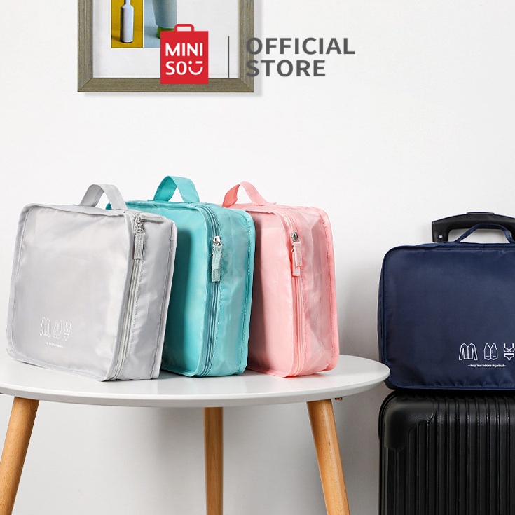 Jual MINISO Tas Penyimpanan Besar Large Travel Bag Multifungsi Baju Praktis Organizer Pouch ...
