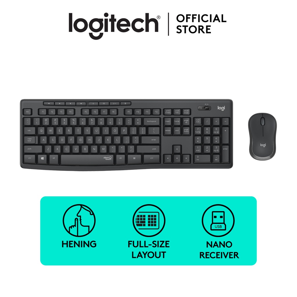 Jual Logitech MK295 Combo Keyboard dan Mouse Wireless Silent dengan Tombol Multimedia | Shopee ...
