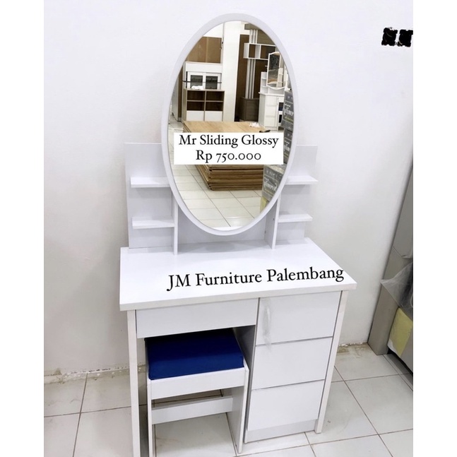 Jual Meja Rias Sliding Sleding White GLOSSY | Shopee Indonesia