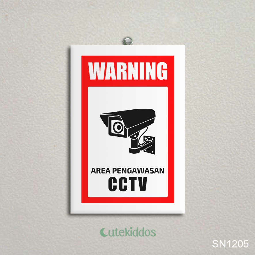Jual Papan Tanda Area Pengawasan CCTV Wall Sign Hiasan Dinding | Shopee ...