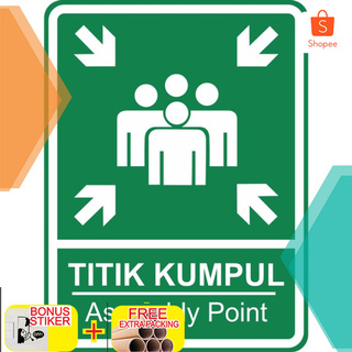 Jual Plang Papan Rambu Titik Kumpul Assembly Point Aluminium 45x60cm ...