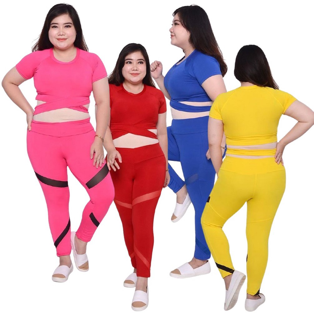 Jual Baju Senam Wanita Jumbo Setelan Olahraga Aerobik Gym Fitness Dance ...