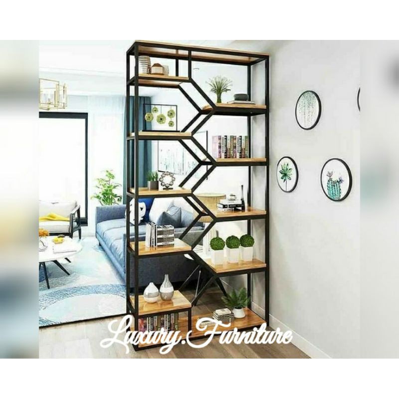 Jual partisi ruangan bahan besi hollow dan jati natural | Shopee Indonesia