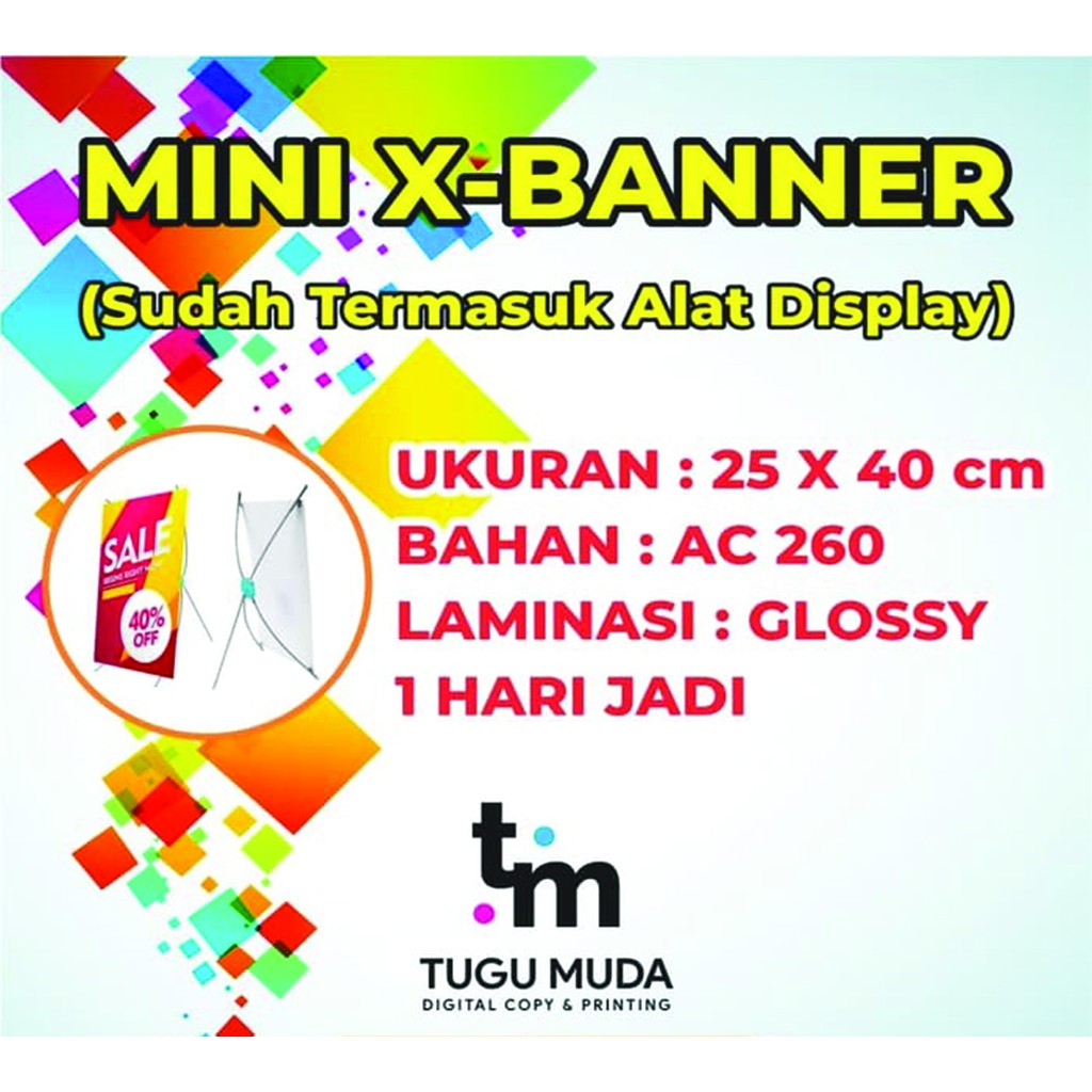 Jual Cetak Mini Banner / Mini X-Banner IVORY + Display + Lam Glossy ...