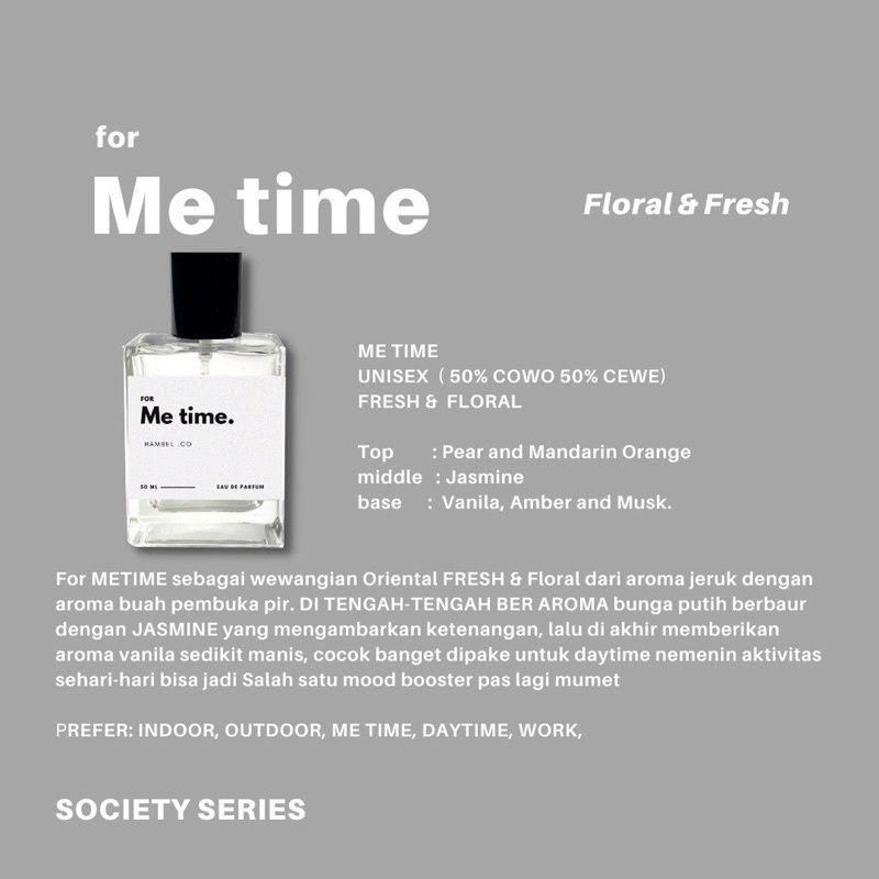 Jual Hambel Parfume - For Me Time | Society Series | Parfume Local (NEW ...