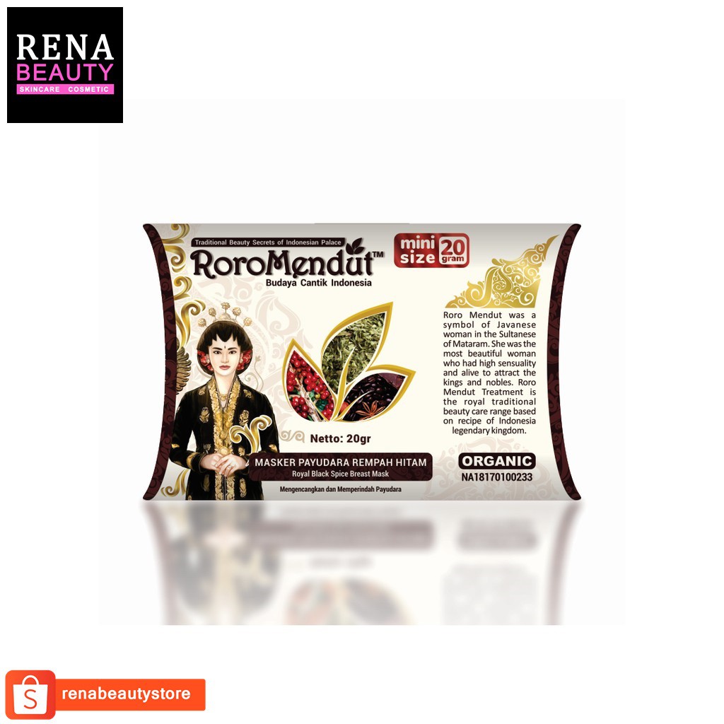Jual RORO MENDUT Masker Payudara Rempah Hitam 20 gr Indonesia|Shopee ...