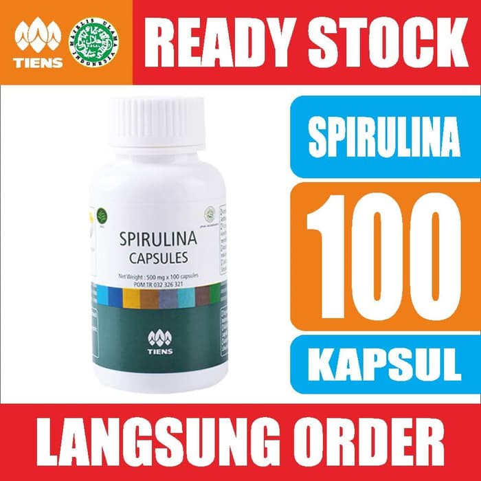 Jual Tiens SPIRULINA Isi 100 Kapsul asli Masker Tianshi Gizi Nutrisi ...